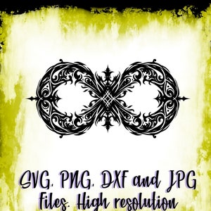 Gothic Style Infinity Symbol SVG File, Black and White PNG, Clipart ...