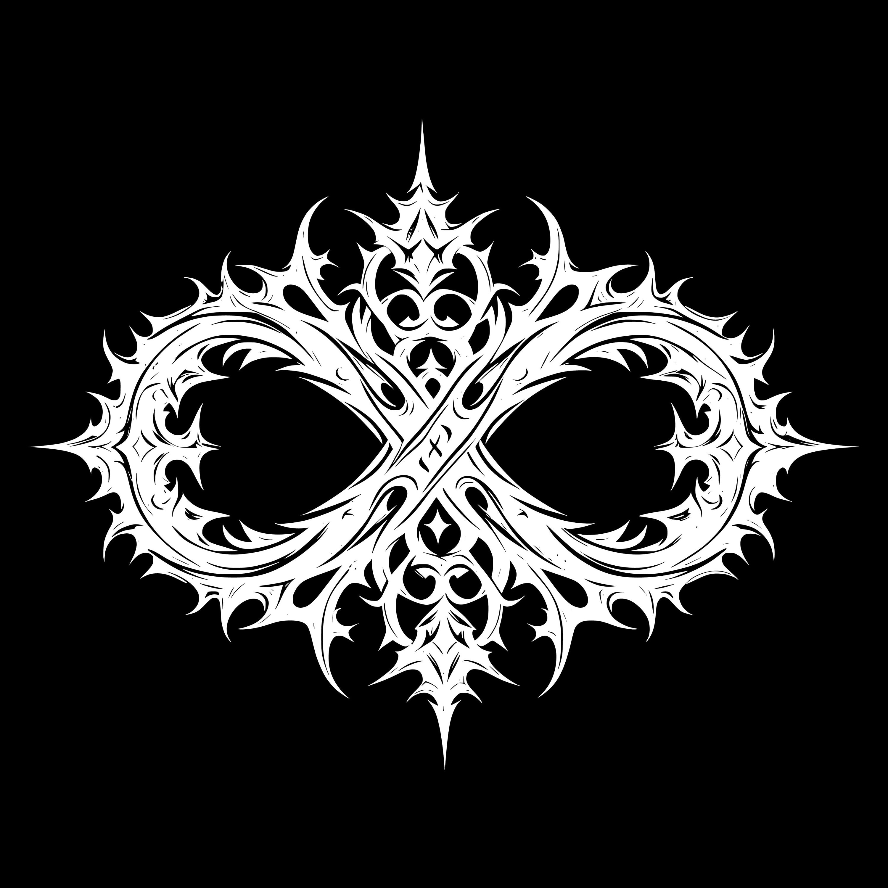 Gothic Style Infinity Symbol SVG File, Black and White PNG, Clipart Vector Silhouette, Mystical ...