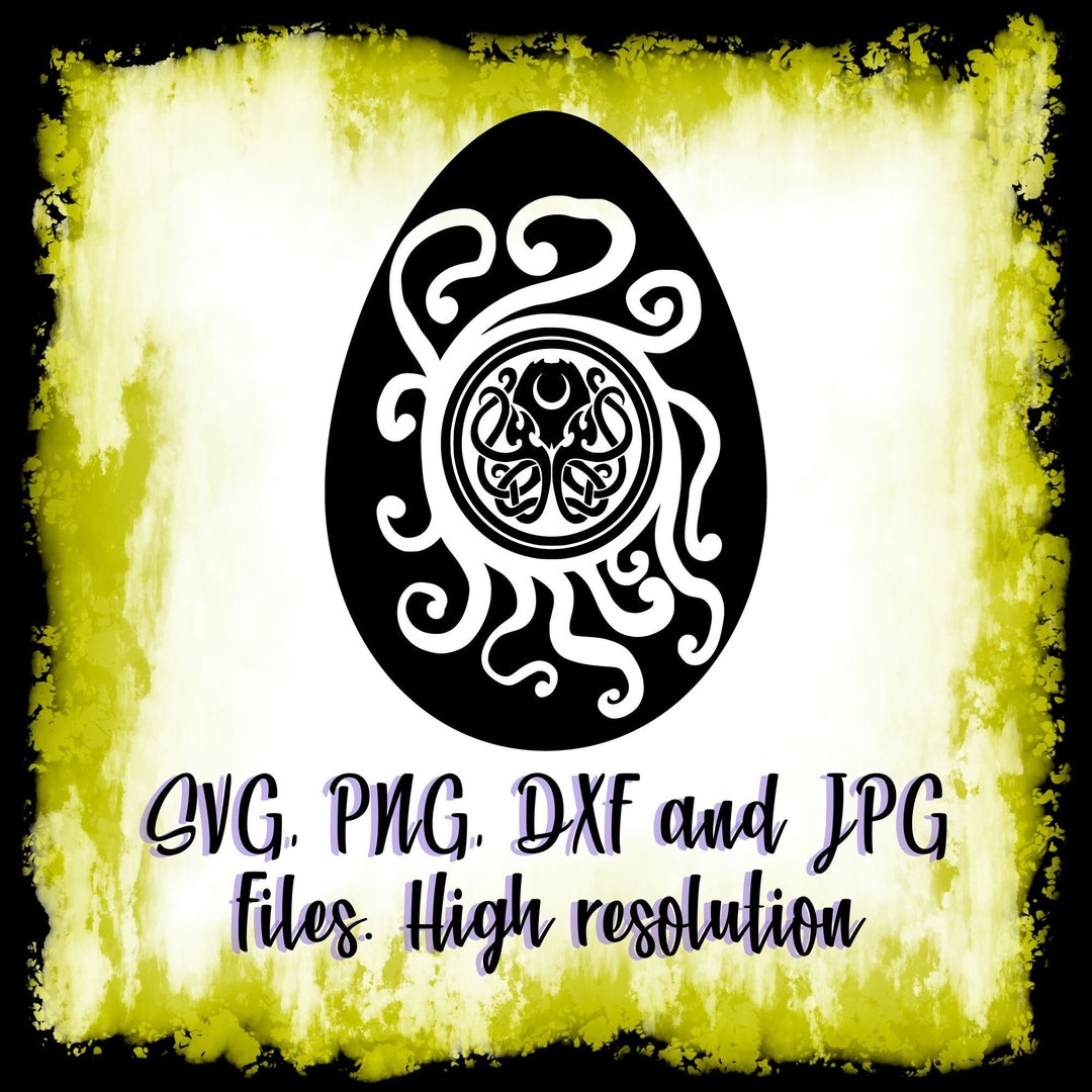 Gothic Style Cthulhu Egg Design SVG File, Graphic Clipart Vector ...