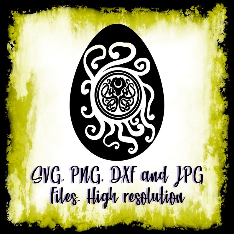 Gothic Style Cthulhu Egg Design SVG File, Graphic Clipart Vector ...