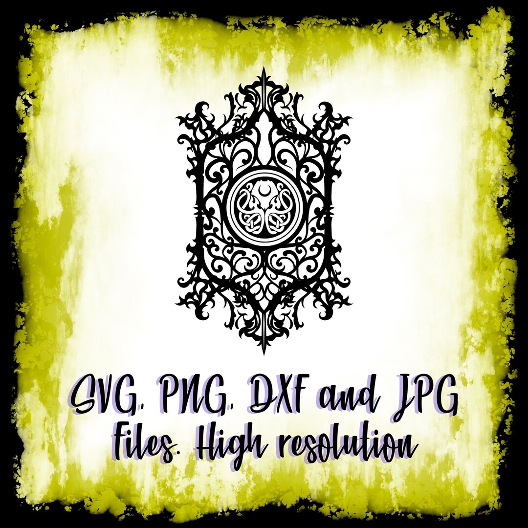 Gothic Style Cthulhu Frame Design SVG File, Graphic Clipart Vector ...