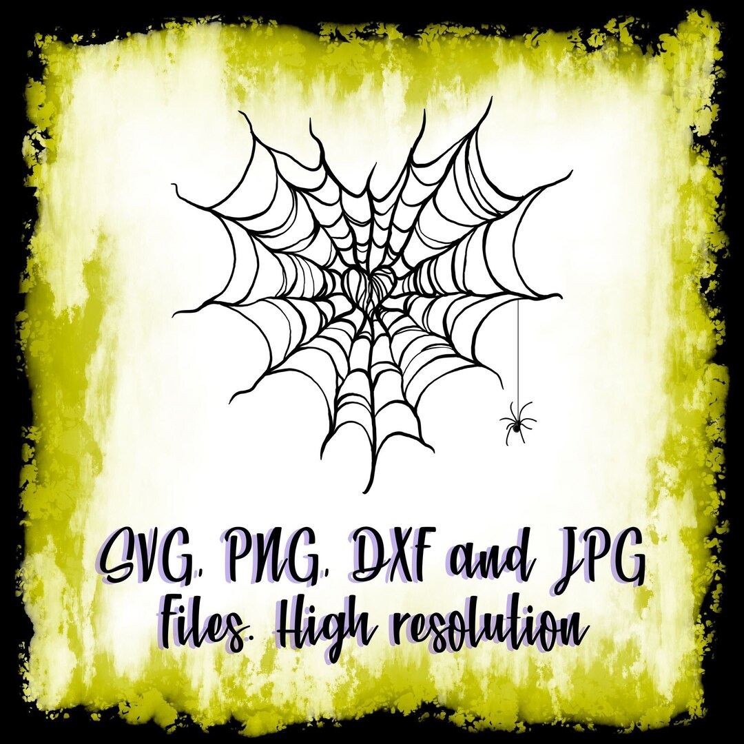 Gothic Style Spider Web SVG File, Heart Design Graphic, Clipart Vector ...