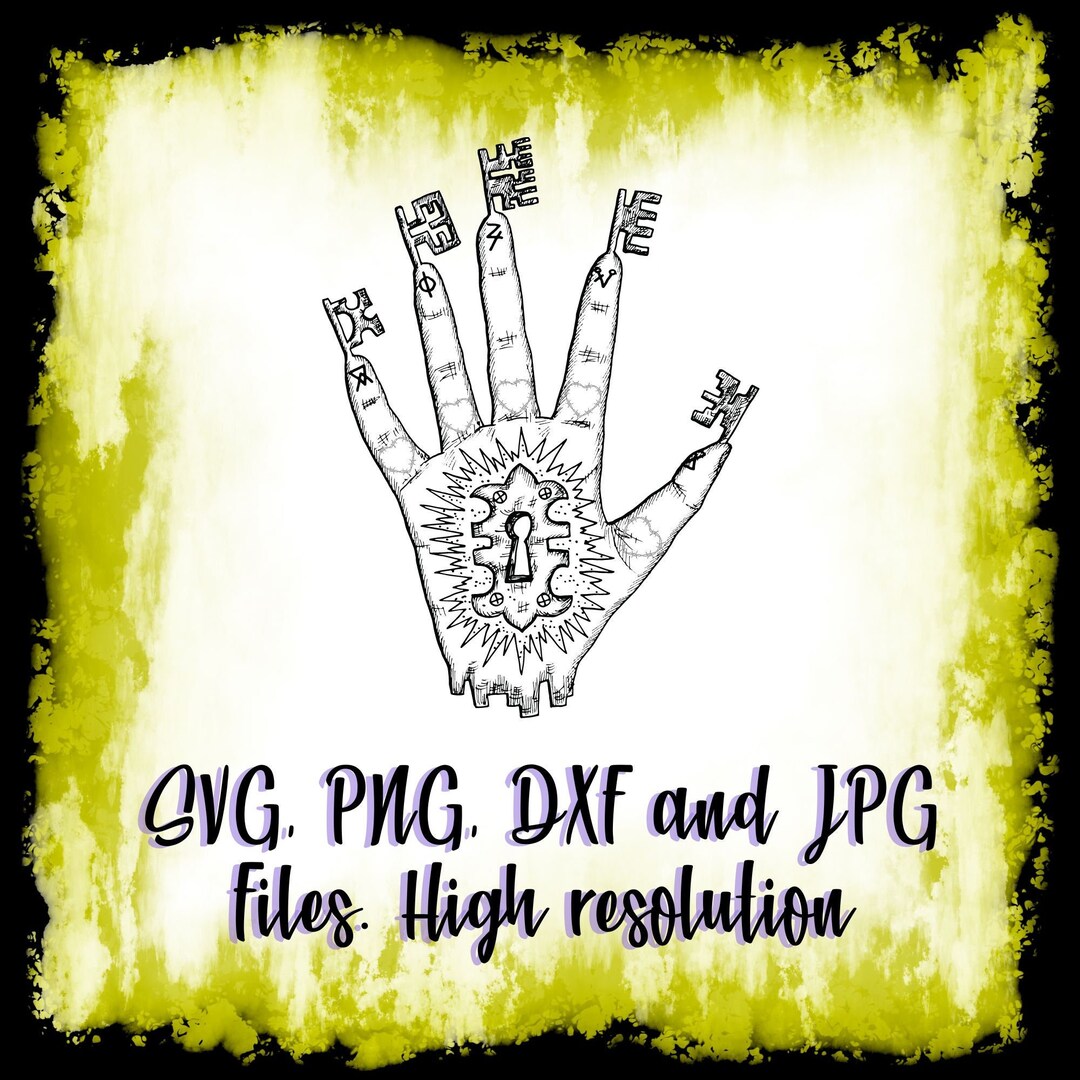 Gothic Style Hand With Keyhole SVG File, Heart Design, Clipart Vector ...