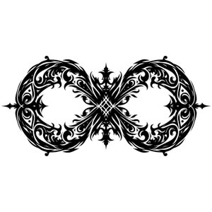 Gothic Style Infinity Symbol SVG File, Black and White PNG, Clipart ...
