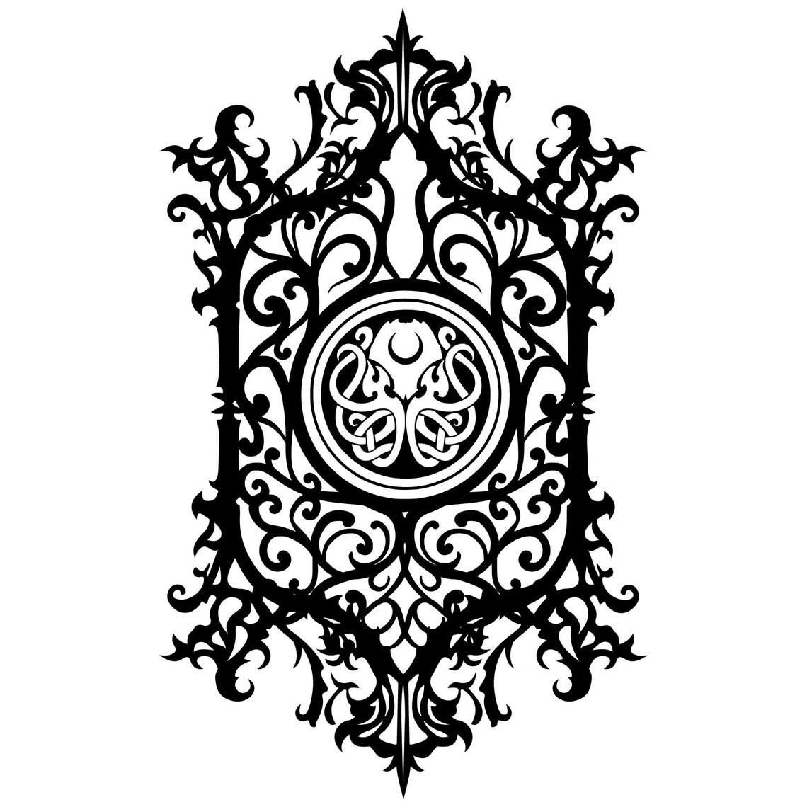 Gothic Style Cthulhu Frame Design SVG File, Graphic Clipart Vector ...