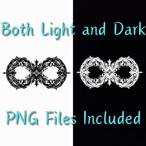 Gothic Style Infinity Symbol SVG File, Black and White PNG, Clipart ...