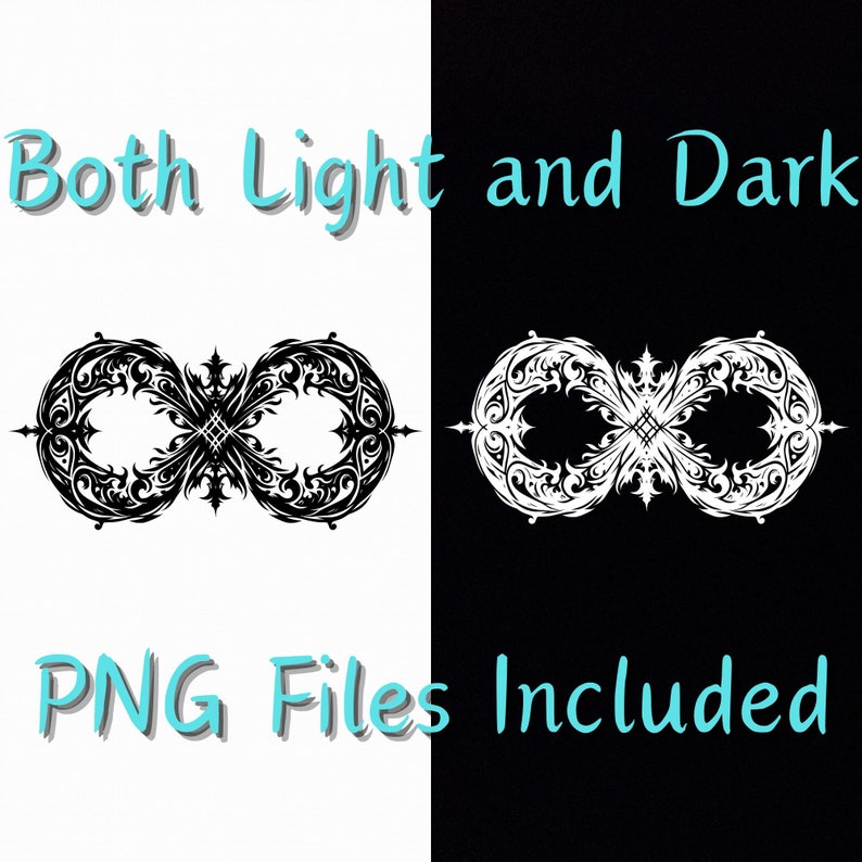 Gothic Style Infinity Symbol SVG File, Black and White PNG, Clipart ...