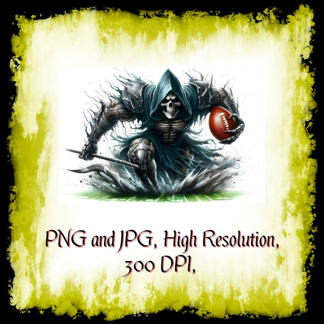 Watercolor Gothic Grim Reaper Football Player PNG File, Clipart Graphic ...