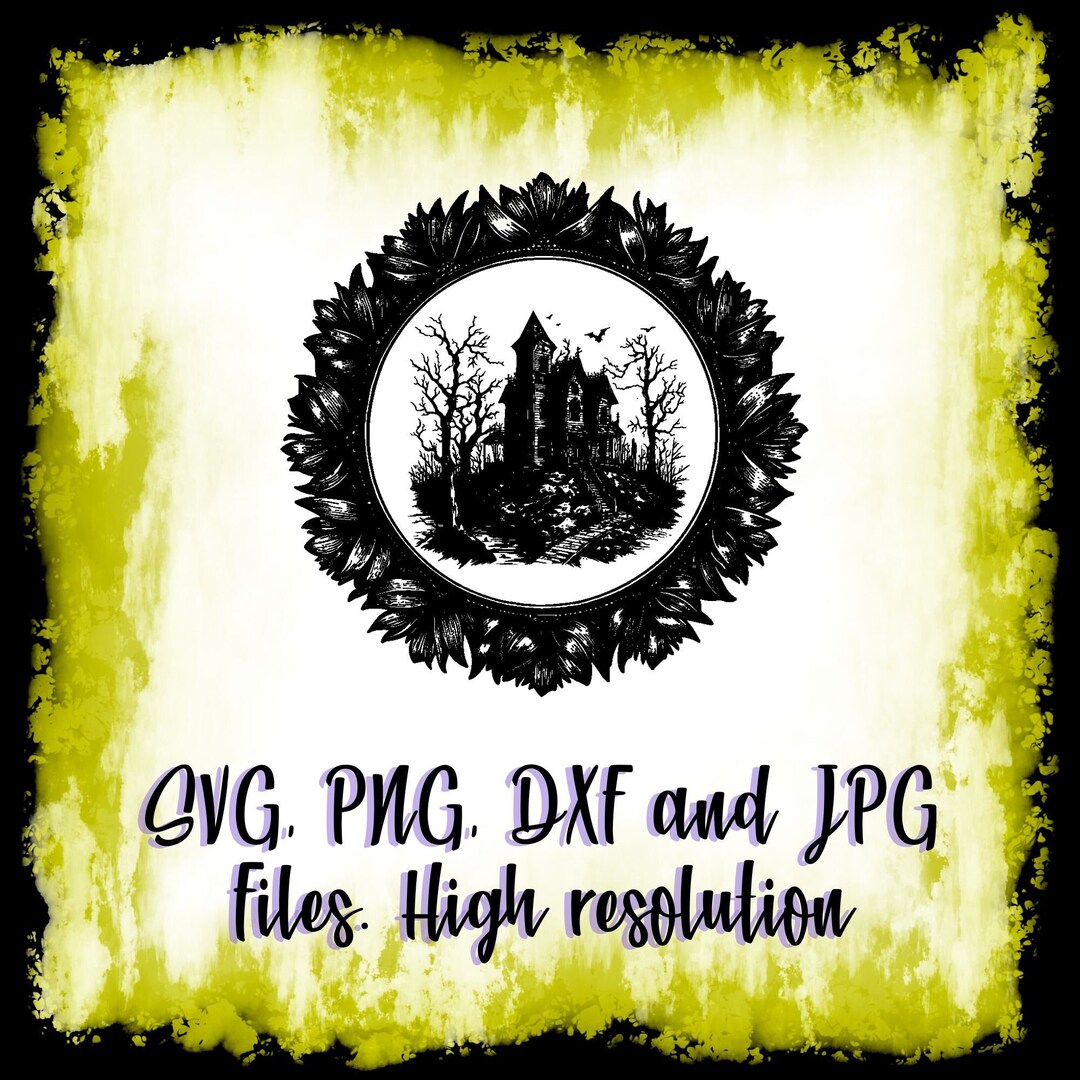 Gothic Style Vintage Haunted Mansion SVG File, Dark Design, Clipart ...