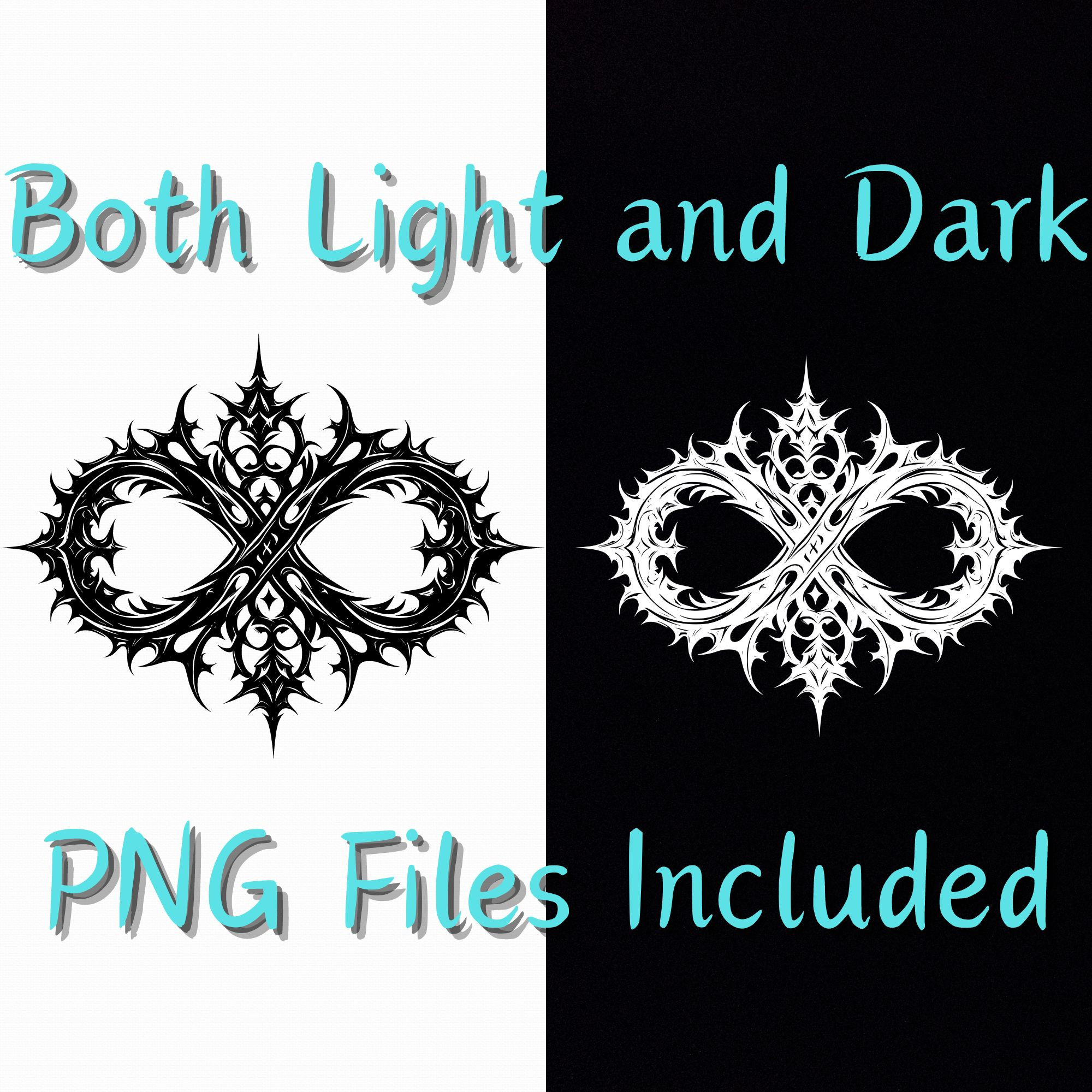 Gothic Style Infinity Symbol SVG File, Black and White PNG, Clipart ...