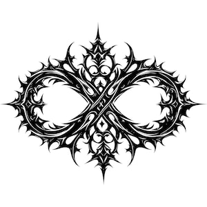 Gothic Style Infinity Symbol SVG File, Black and White PNG, Clipart ...