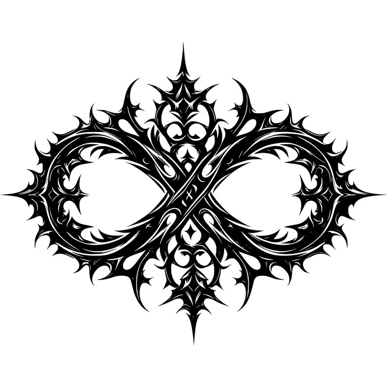 Gothic Style Infinity Symbol SVG File, Black and White PNG, Clipart ...