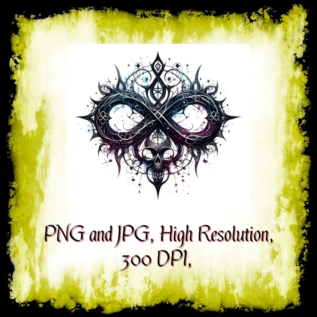 Gothic Infinity Symbol PNG JPG Files, Textured Grunge Clipart ...