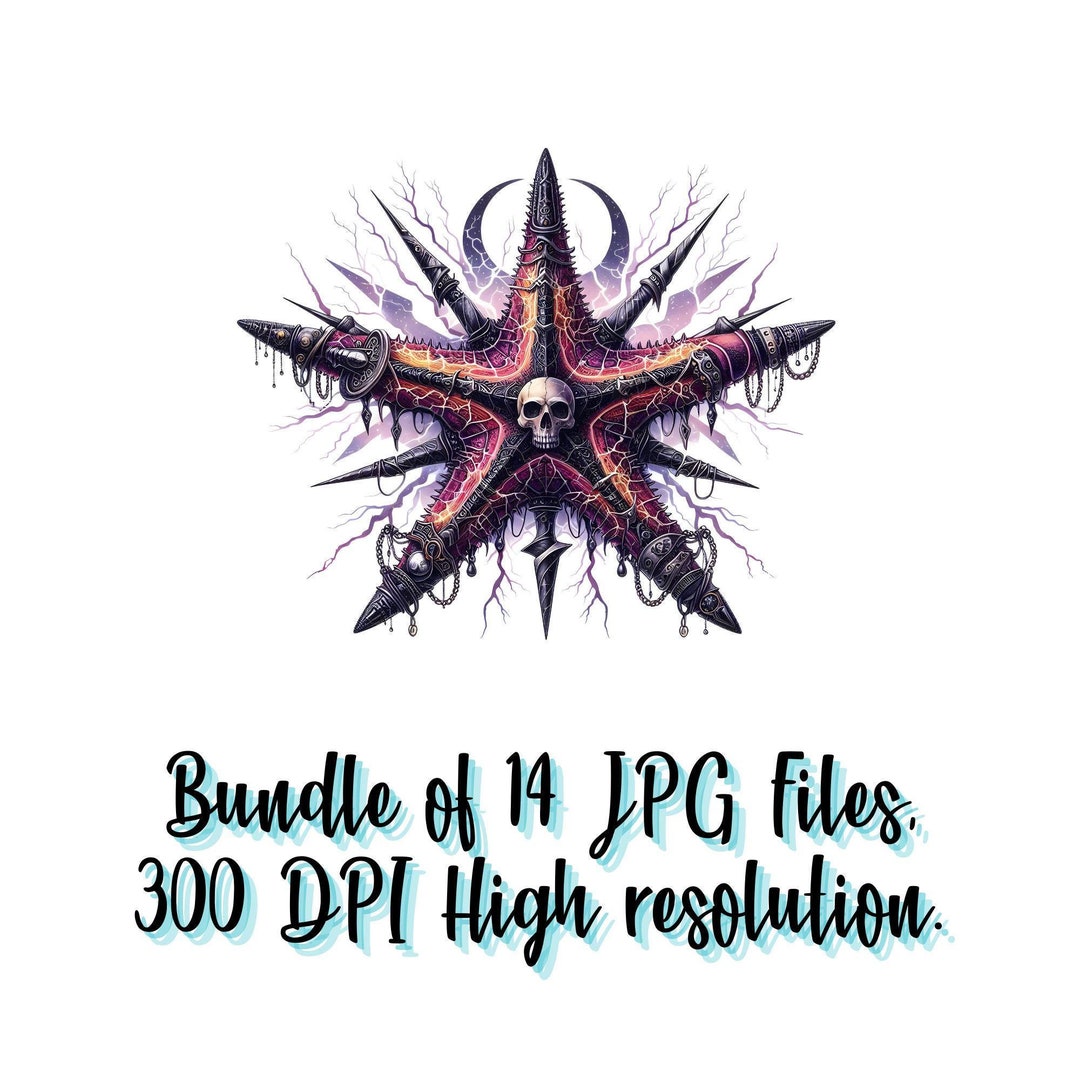 14 Watercolor Gothic Starfish Clipart JPG Files, Spirit Animal Tattoo Design, Nature Wildlife ...