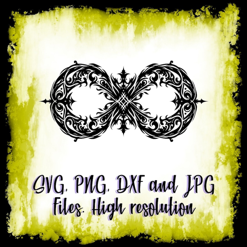 Gothic Style Infinity Symbol SVG File, Black and White PNG, Clipart ...