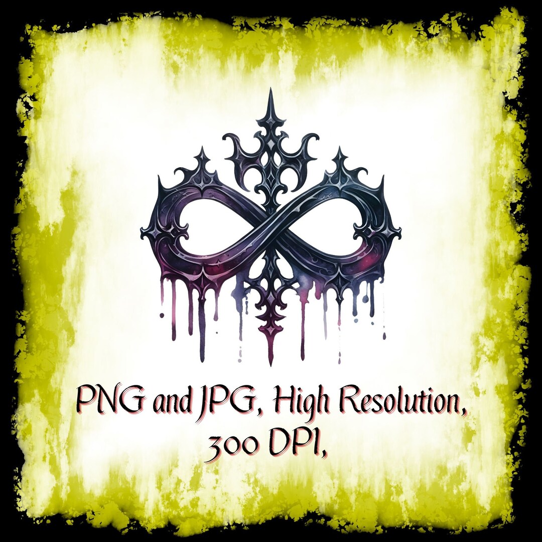Gothic Infinity Symbol PNG JPG Files, Textured Grunge Clipart ...