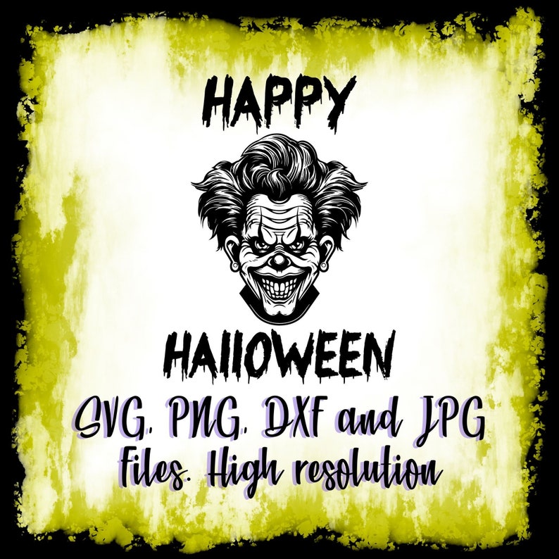 Gothic Style Scary Clown Silhouette SVG PNG, Instant Digital Download ...