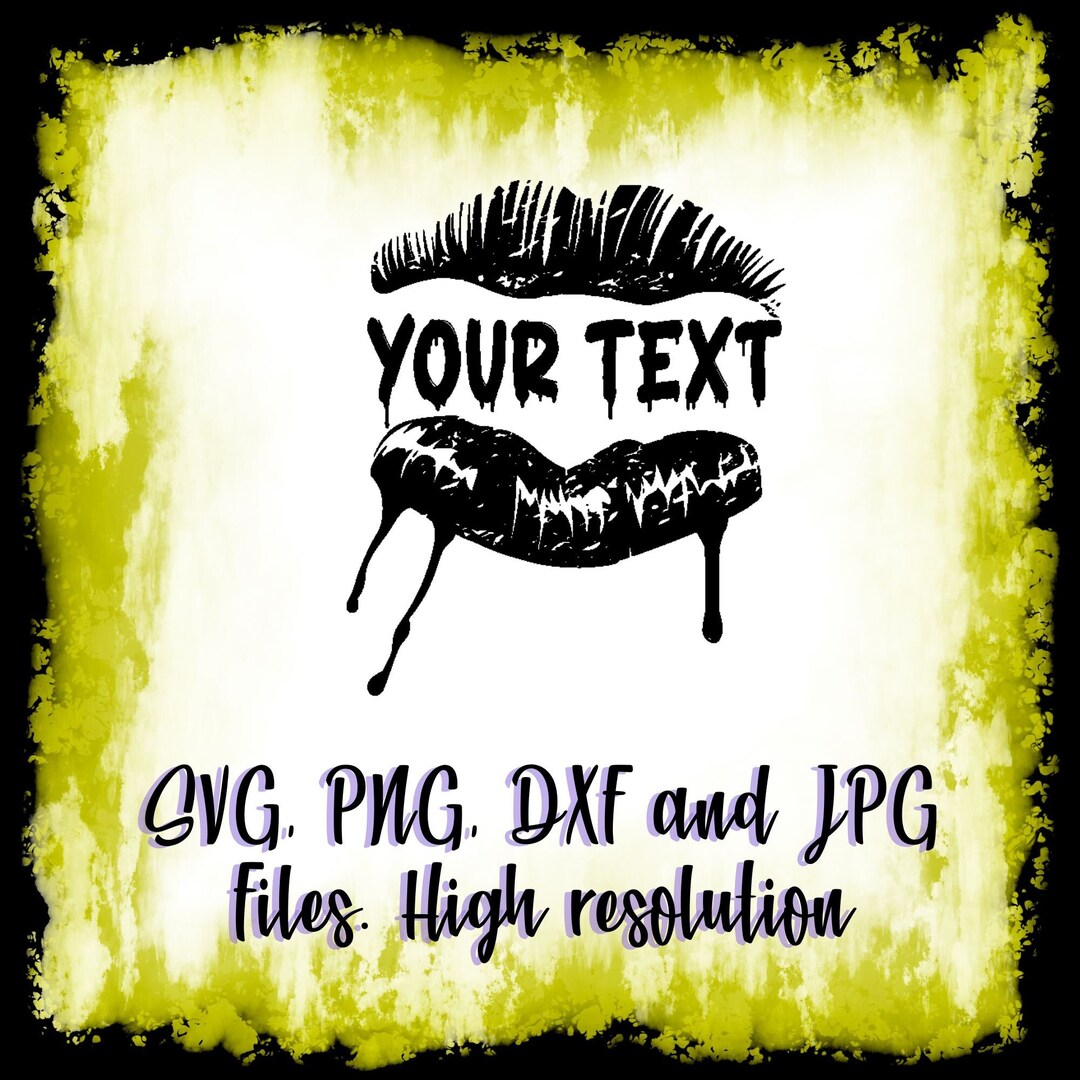 Split Monogram Gothic Style Bloody Lips SVG PNG, Instant Digital ...