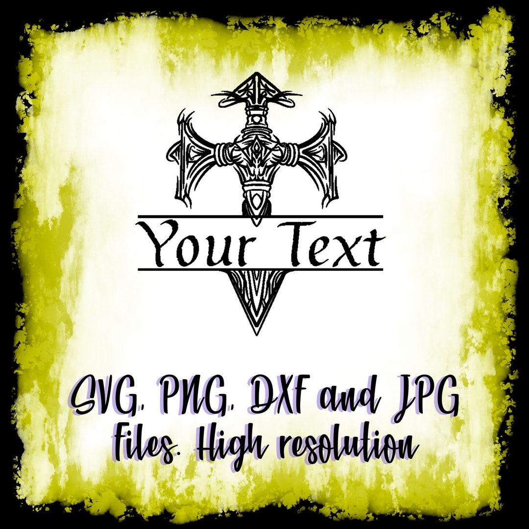Split Monogram Gothic Style Tribal Cross SVG PNG, Instant Digital ...