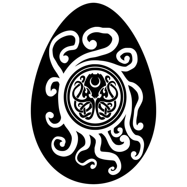 Gothic Style Cthulhu Egg Design SVG File, Graphic Clipart Vector ...