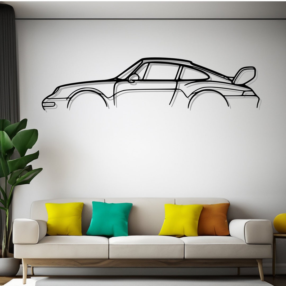 911 RS Clubsport Model 993 Classic Metal Car Silhouette Wall Art, Gift ...