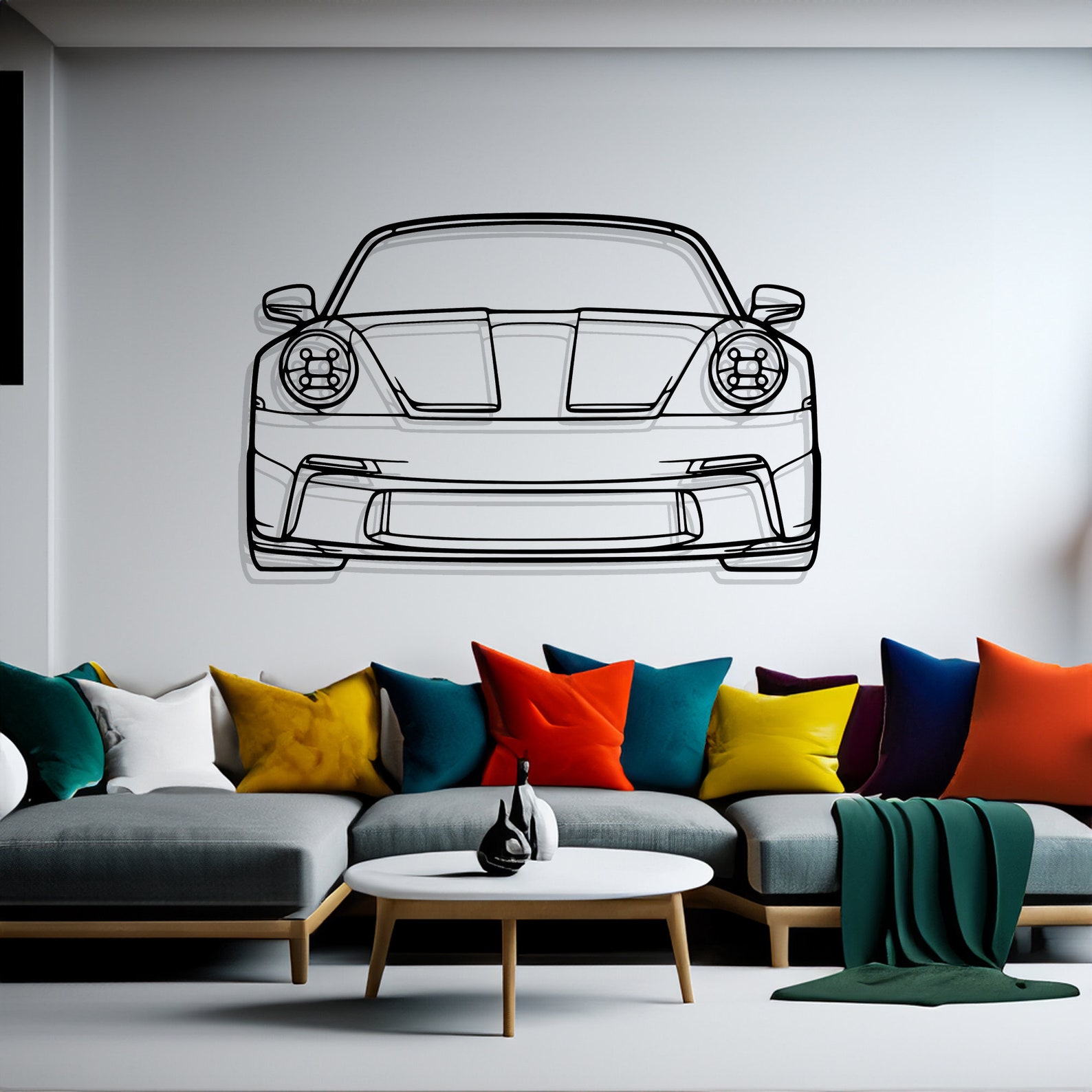 911 GT3 Touring Model 992 Front Metal Car Silhouette Wall Art, Gift for ...