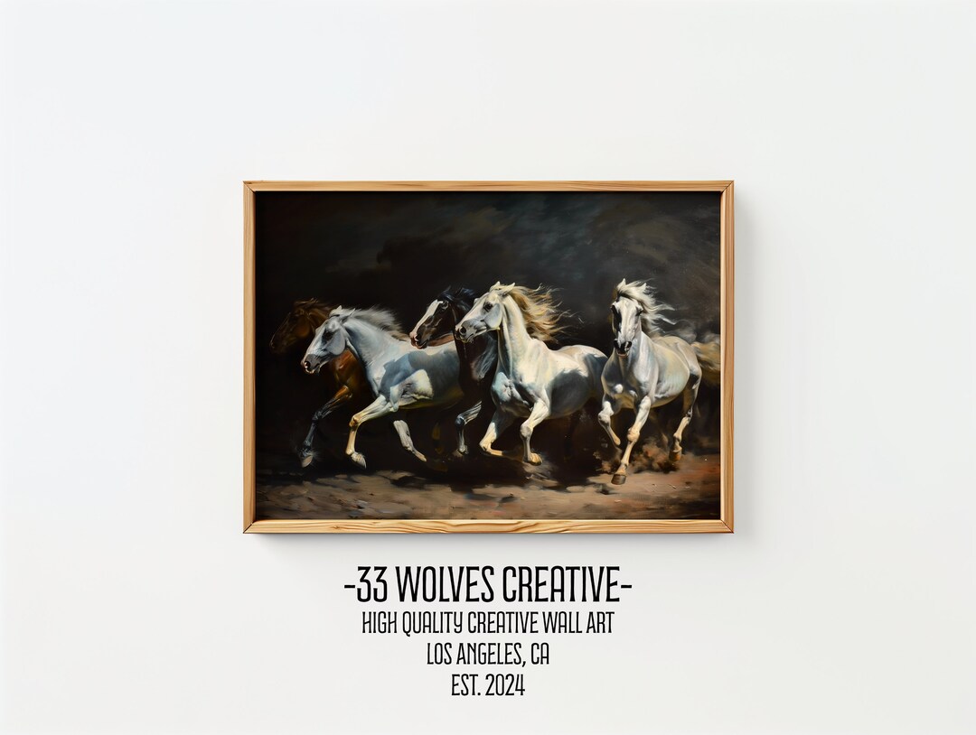 Horses Running Original Oil Painting Equestrian Painting Horse Themed ...