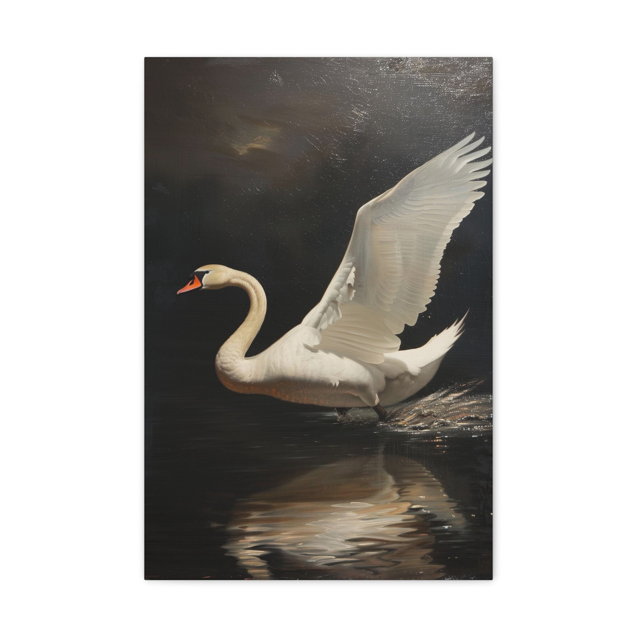 Swan Original Oil Painting Bird Flying Painting Avian Themed Artwork ...