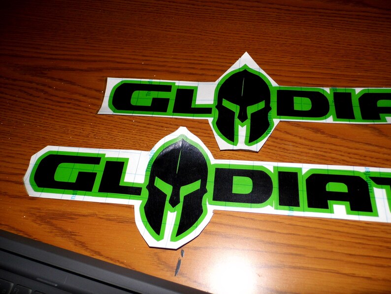Jeep Gladiator Decals Pair 23" Spartan Helmet Vinyl Stickers Hood Style ...