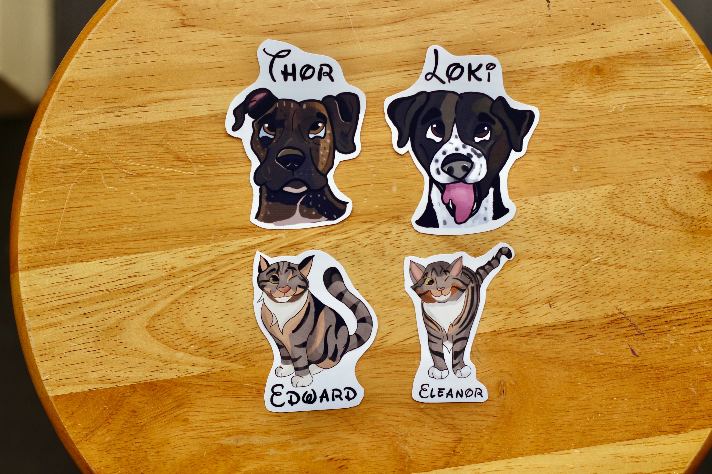 Custom disney-fied Pet Portrait Sticker, Custom Cartoon Pet Sticker ...