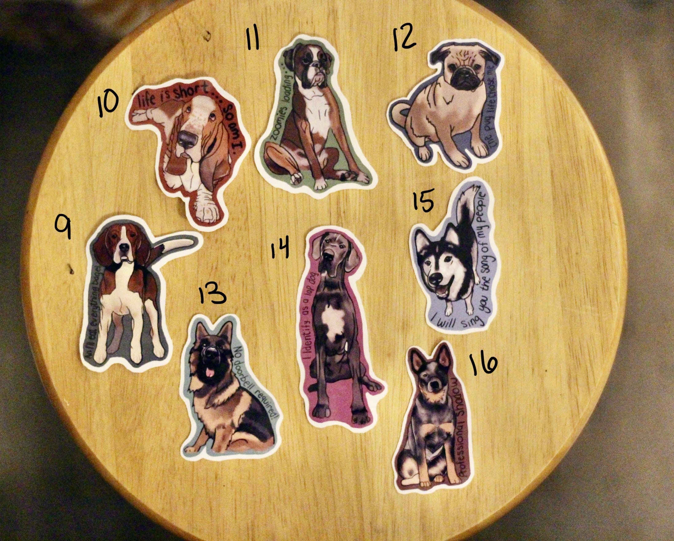 Dog Breed Stickers, Funny Dog Stickers, Pet Stickers, Hand-drawn ...