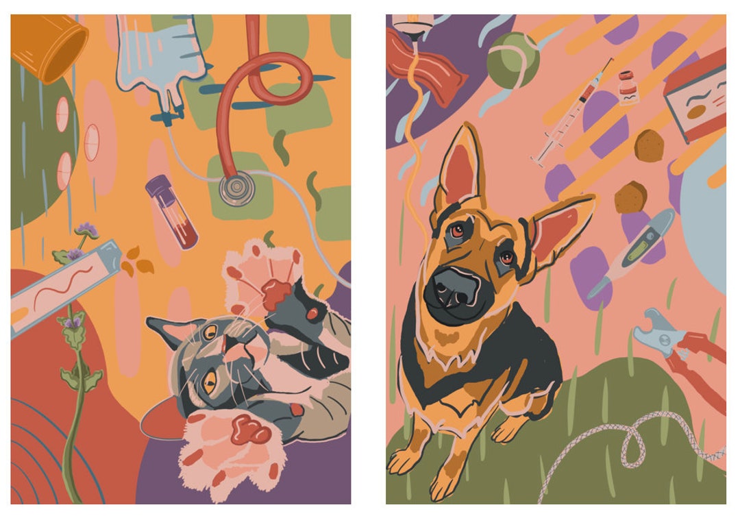 Set of 2 Vet Clinic Printable Posters, Vet Med Poster, Digital Download ...