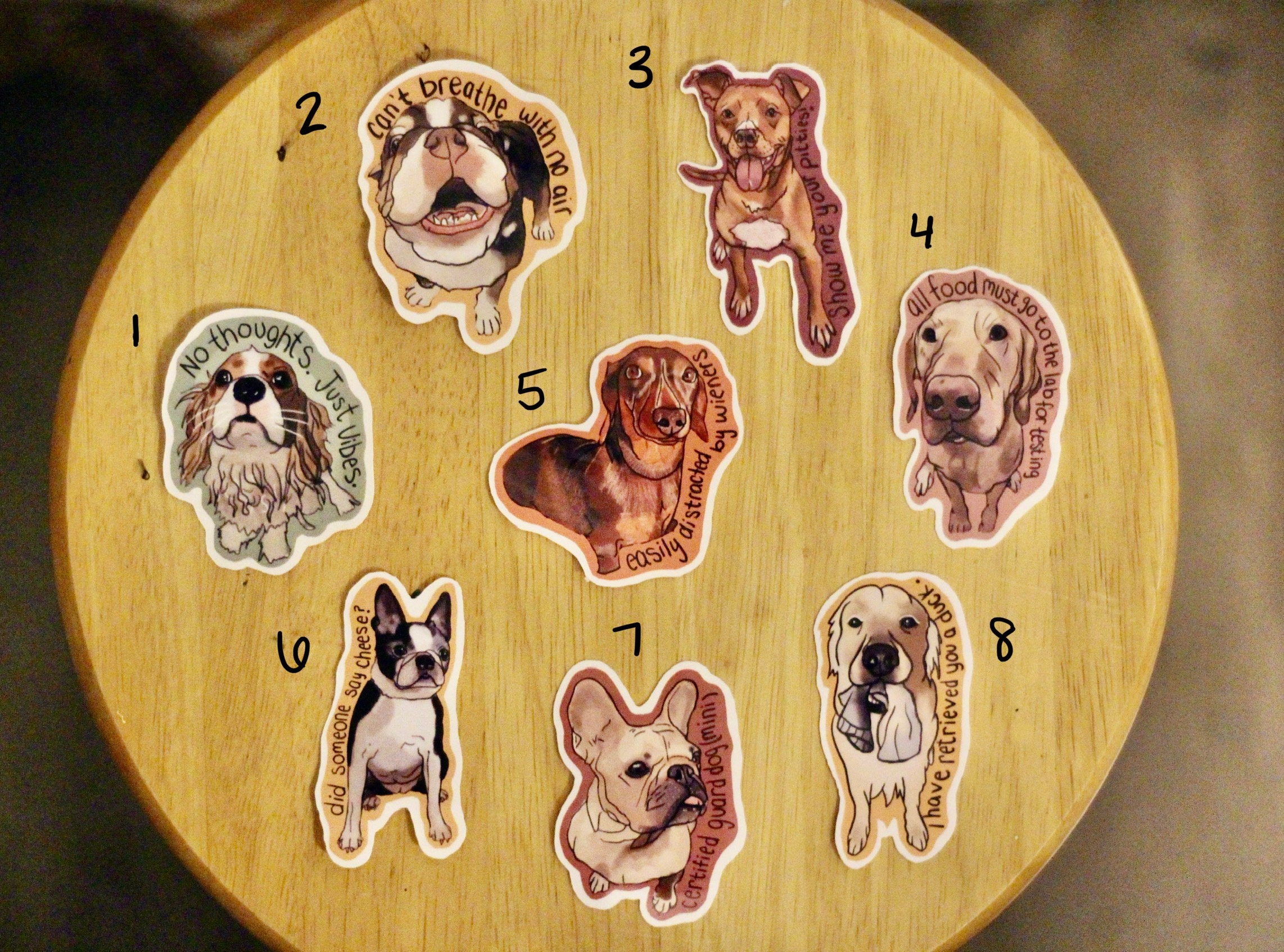 Dog Breed Stickers, Funny Dog Stickers, Pet Stickers, Hand-drawn ...