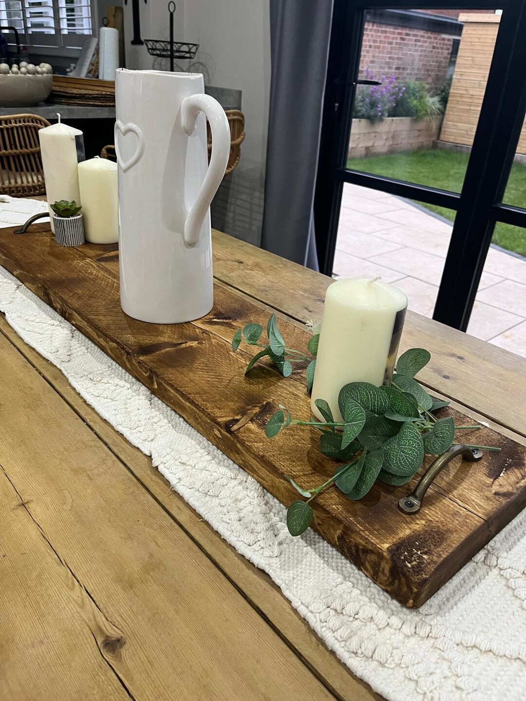 Rustic Wooden Grazing Board - Hand Grafted Grazing Platter / Table ...