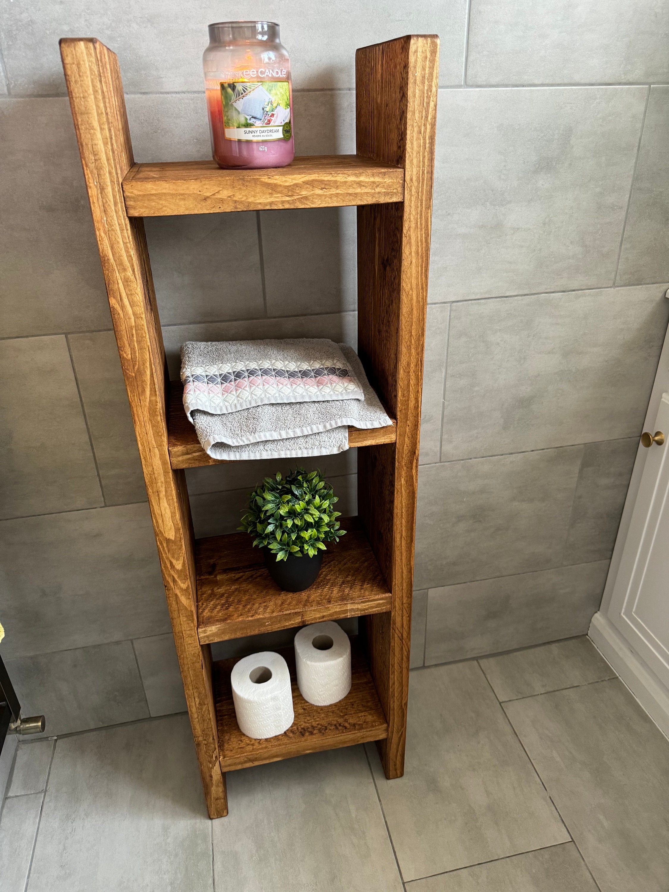 Handmade Rustic Ladder Style Shelving Storage Unit - Etsy UK