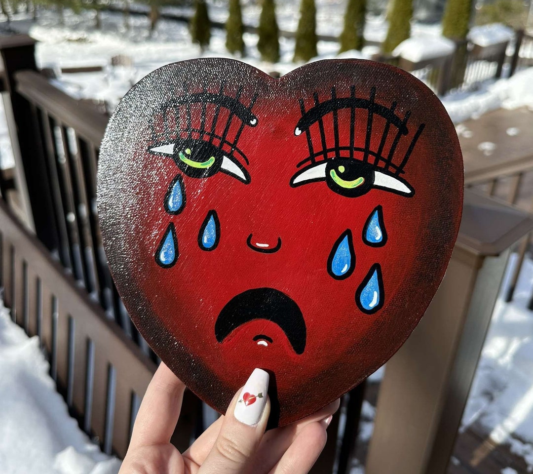 Traditional Crying Heart - Etsy
