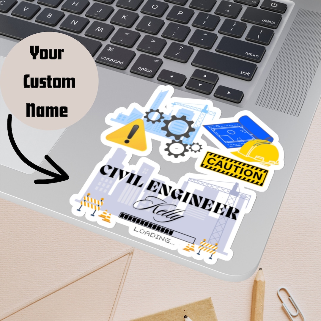 Personalized Civil Engineer Sticker Custom Name Engineer Loading ...