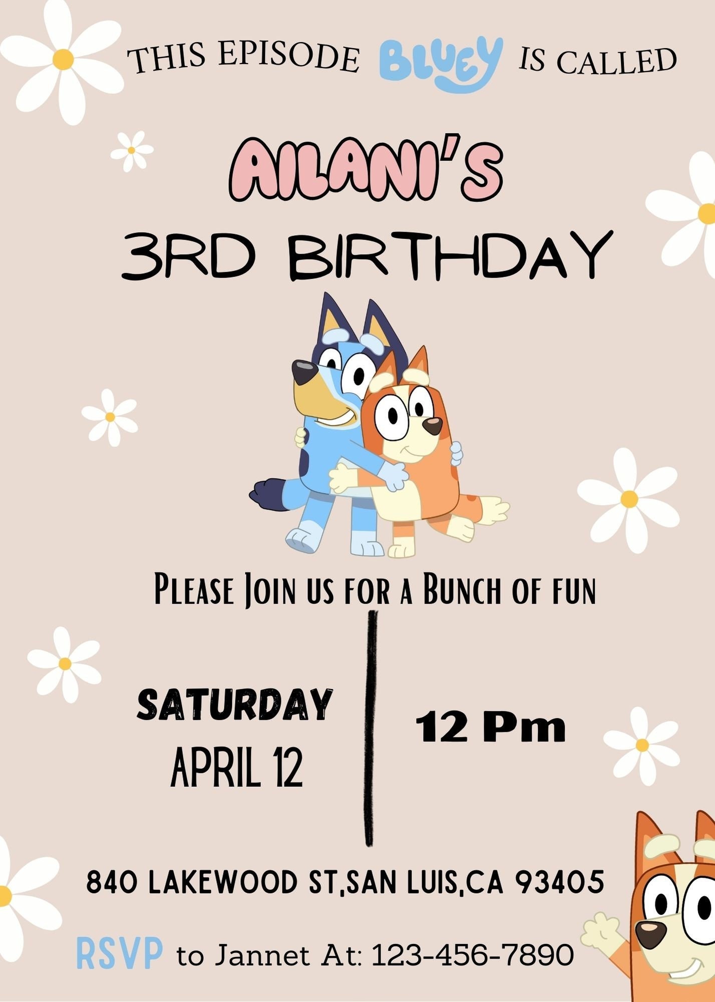 Bluey and Bingo Birthday Invitation-editable Template-instant Download ...