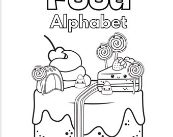 Printable Food Alphabet Coloring Pages - Etsy