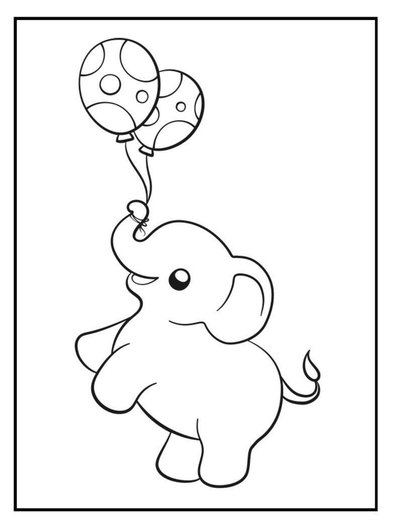 Elephant Print Out Coloring Pages - Etsy UK