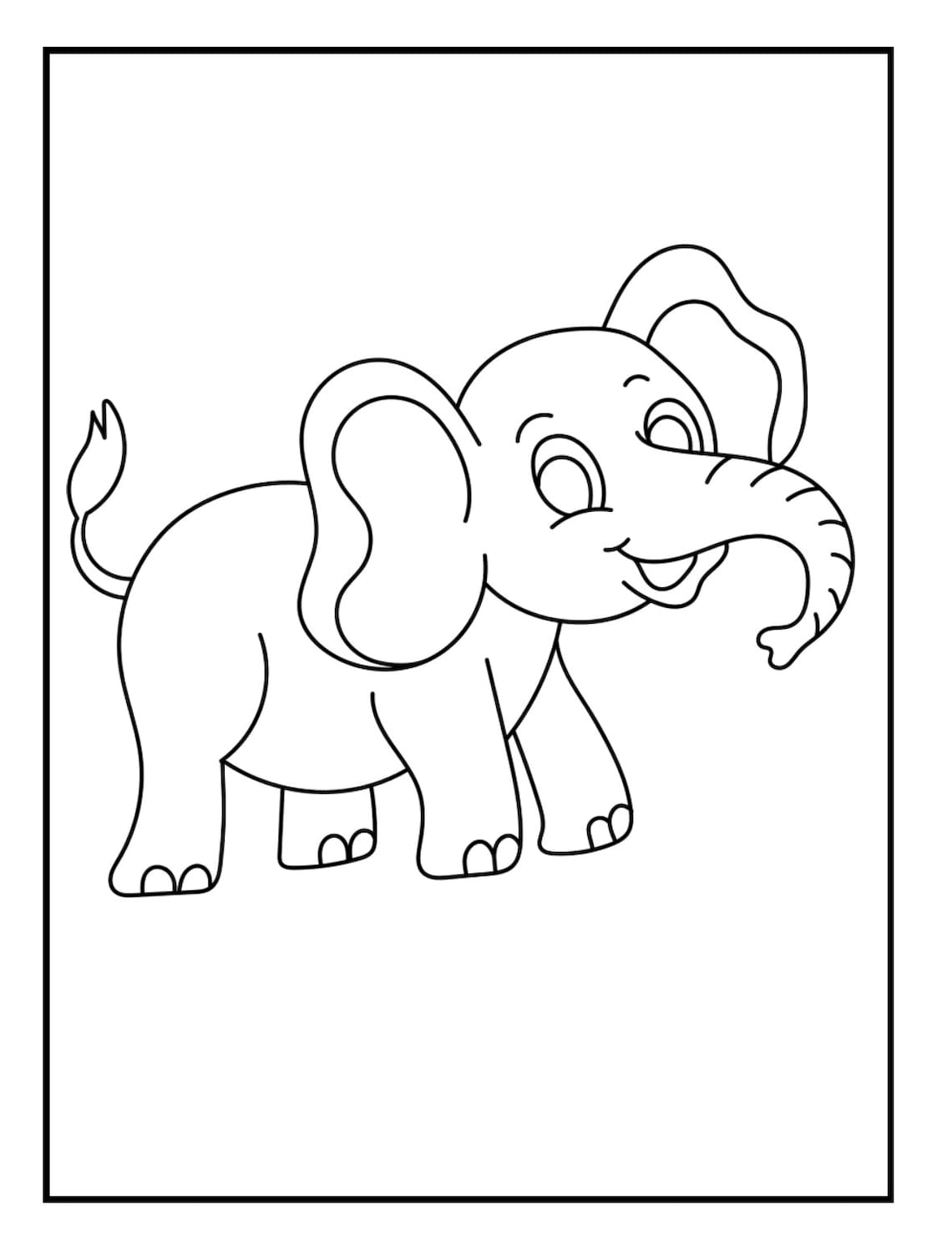 Elephant Print Out Coloring Pages - Etsy UK