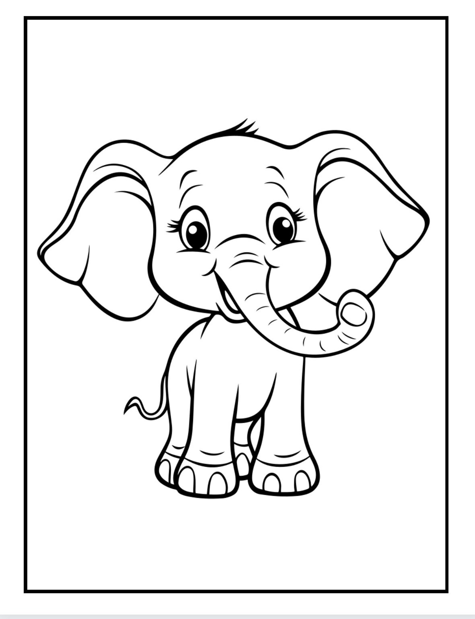 Elephant Print Out Coloring Pages - Etsy UK