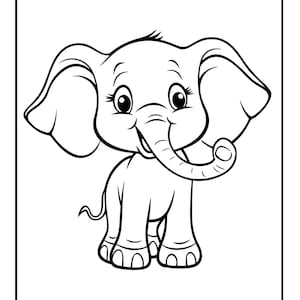 Elephant Print Out Coloring Pages - Etsy UK