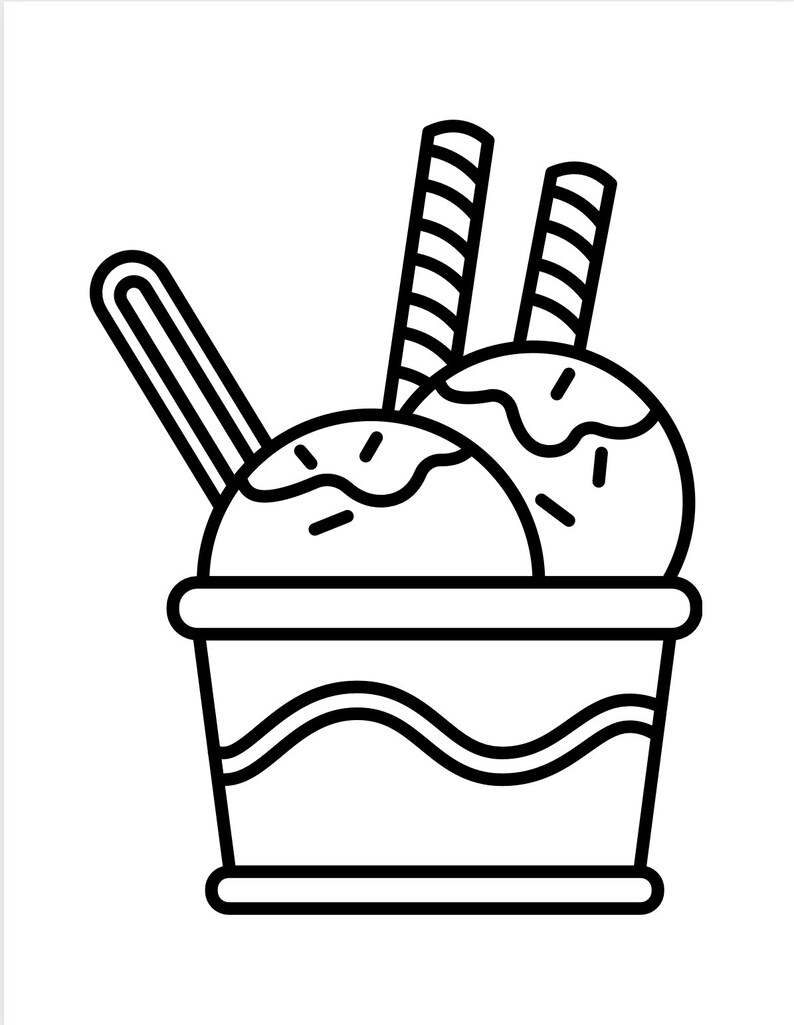 Large Bold & Fun Sweet Treat Coloring Print Outs - Etsy