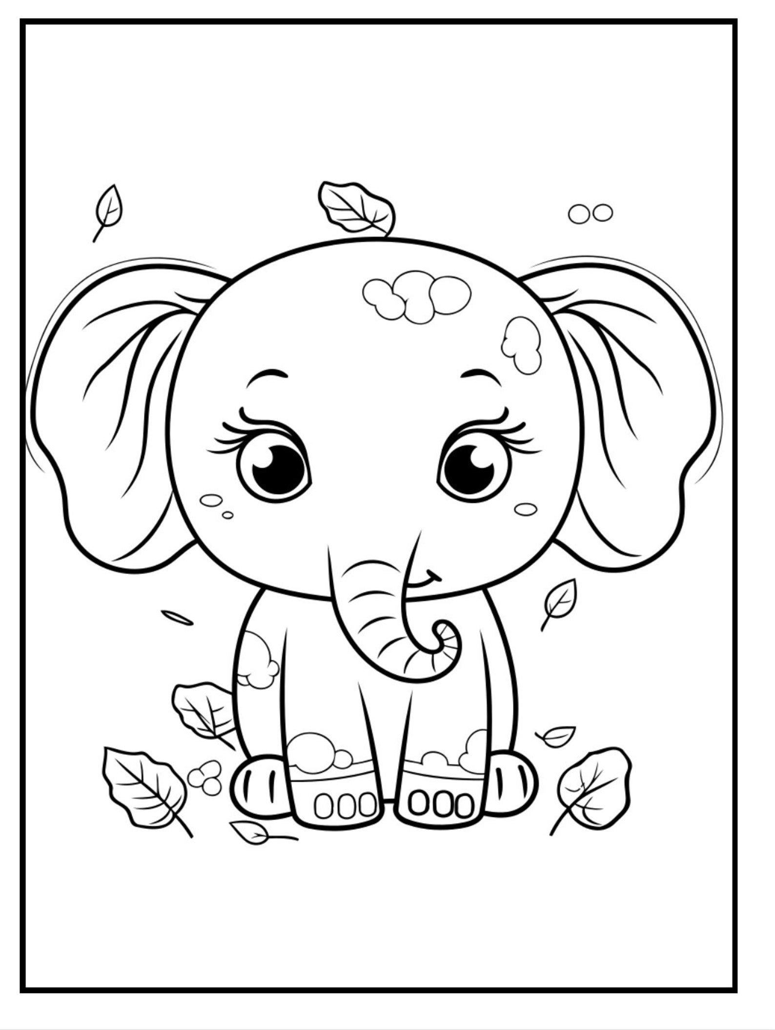 Large Elephant Printable Coloring Sheets Easy and Bold Craft Cut Outs ...