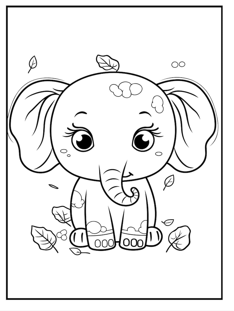 Elephant Print Out Coloring Pages - Etsy UK