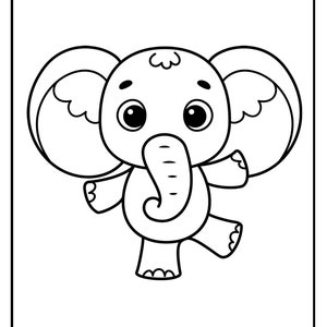 Elephant Print Out Coloring Pages - Etsy UK
