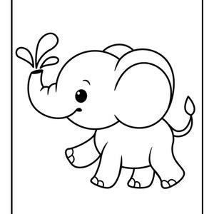 Elephant Print Out Coloring Pages - Etsy UK
