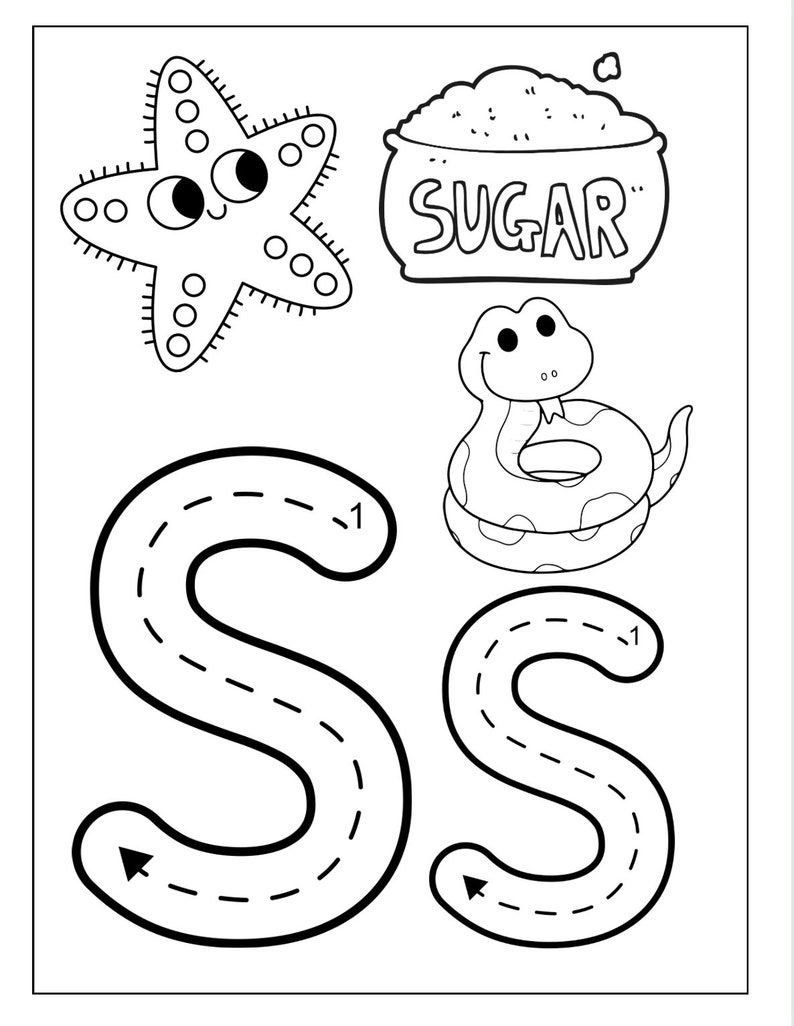 Jumbo Alphabet Coloring Pages Fun for Kids and Adults - Etsy