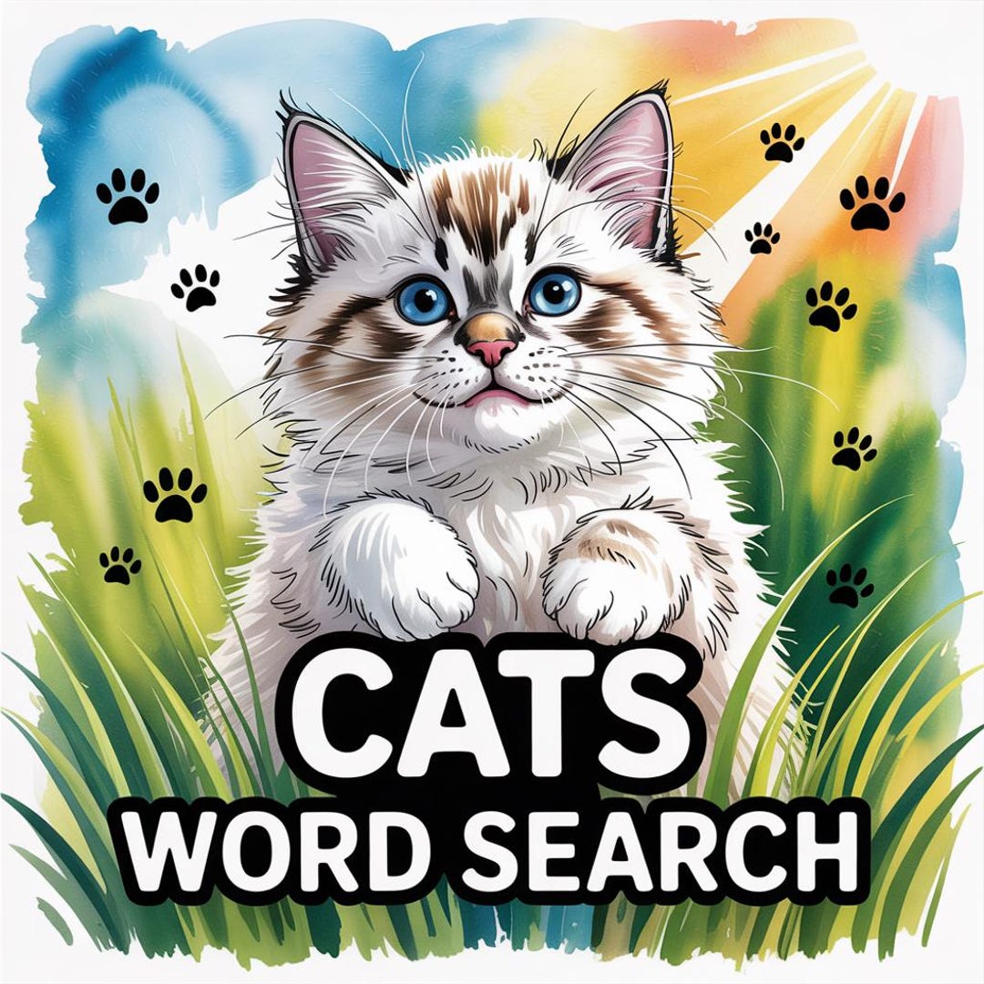 Printable Cats Word Search & Coloring Pages | Cat Lover Activity Book ...